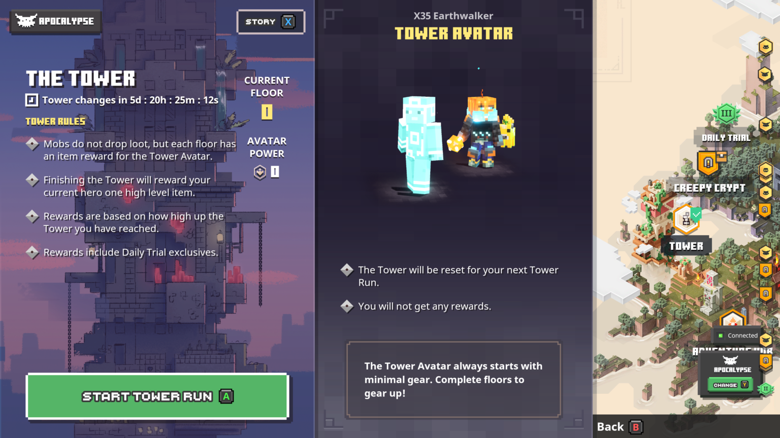 Minecraft Dungeons. The Tower experience - X35 Earthwalker